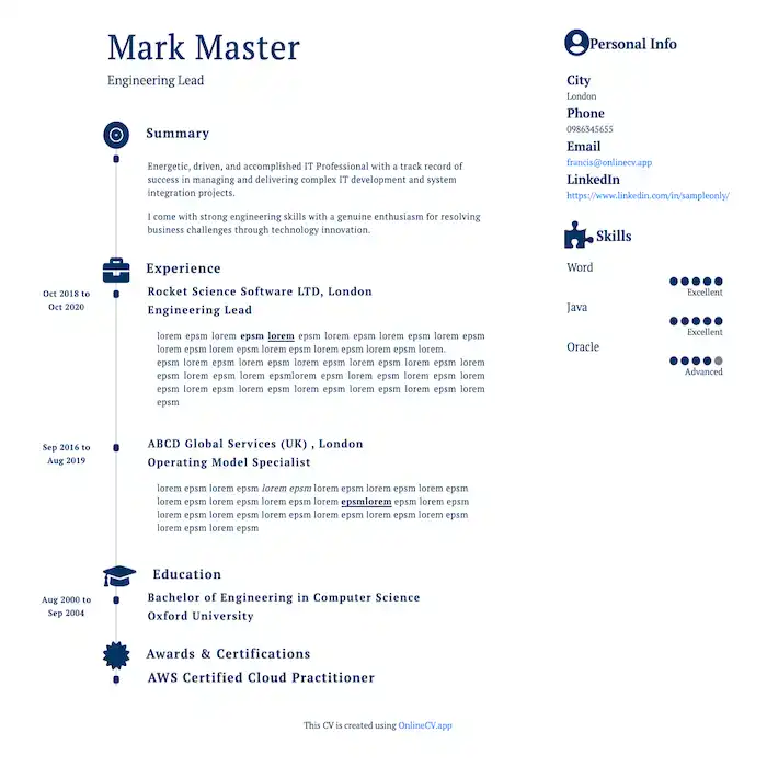 OnlineCV: Online CV Builder & Professional Resume Maker